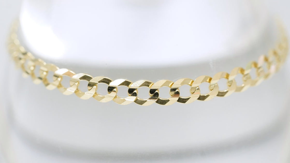 Curb Cuban Anklet 14K Yellow Gold – Melvin H Joyeria